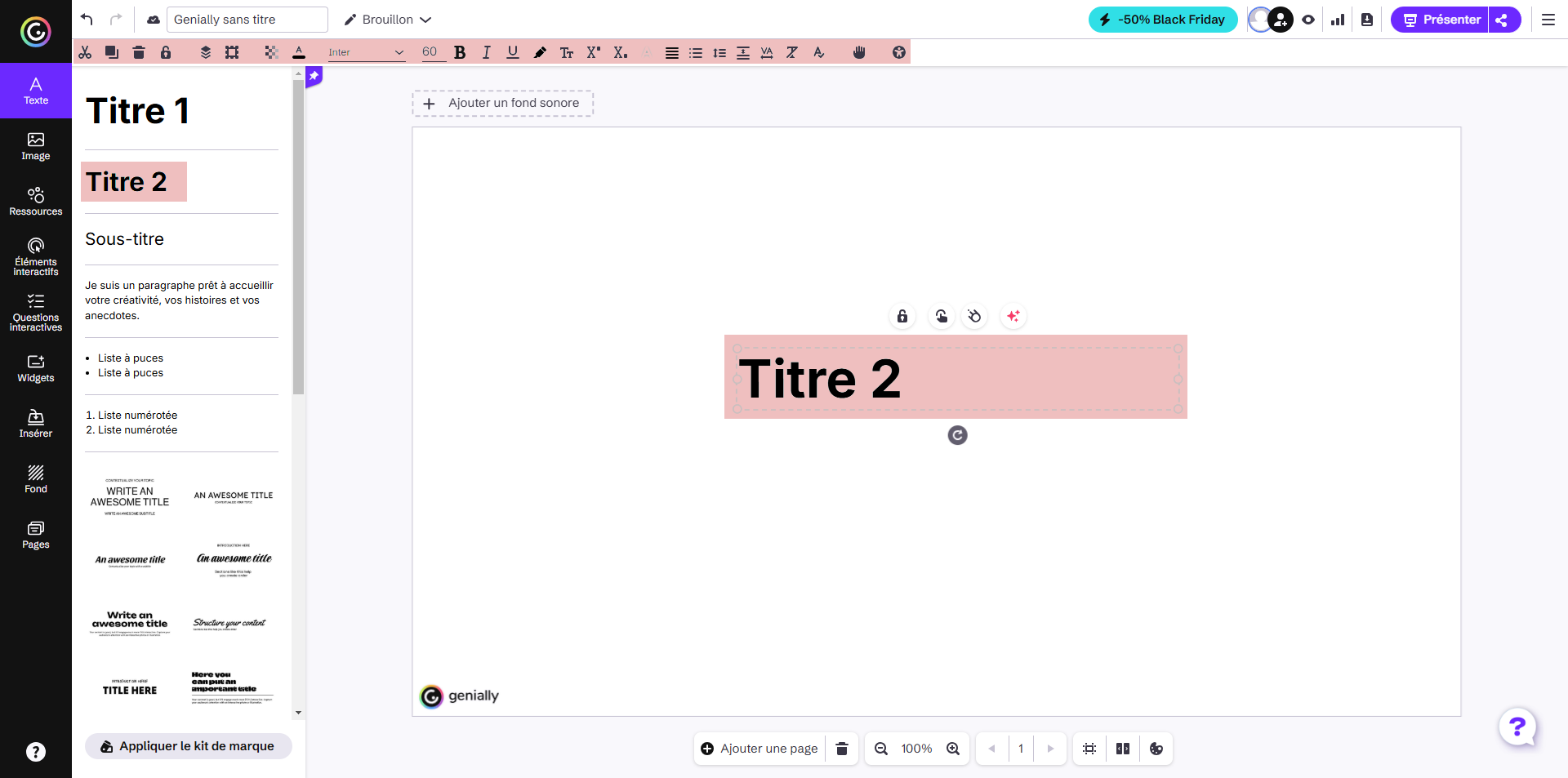 Genially : La zone d’édition – Tutothèque